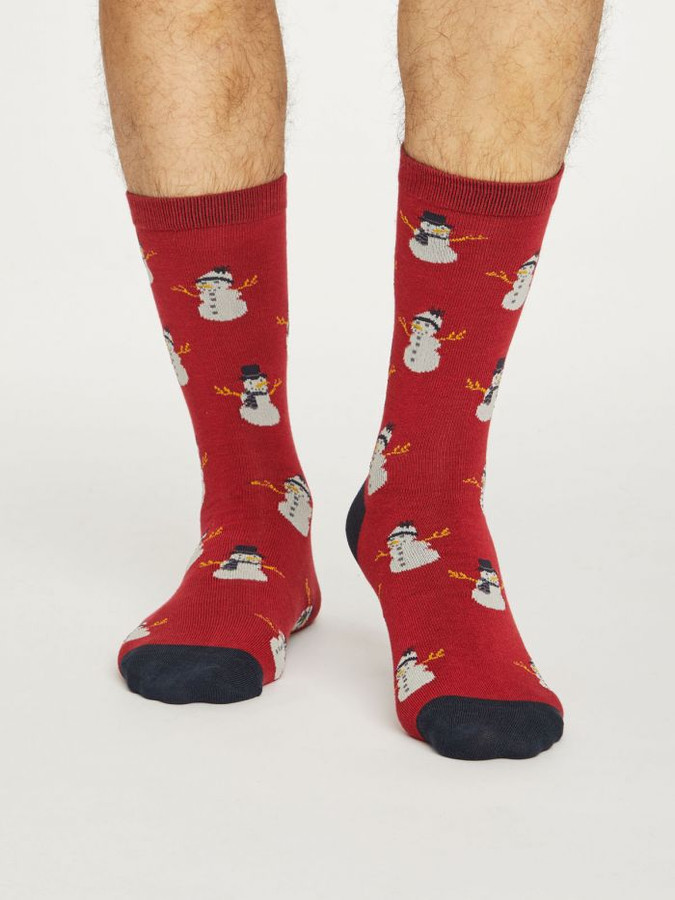 Chaussettes écologiques homme motif Bonhomme de neige